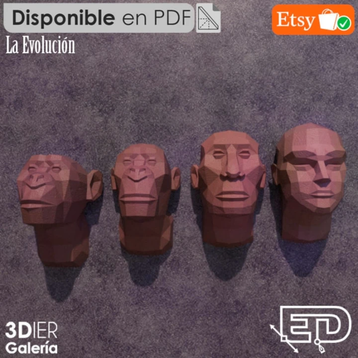 The Human Evolution PDF Papercraft Templates, Paper Art and Craft for ...
