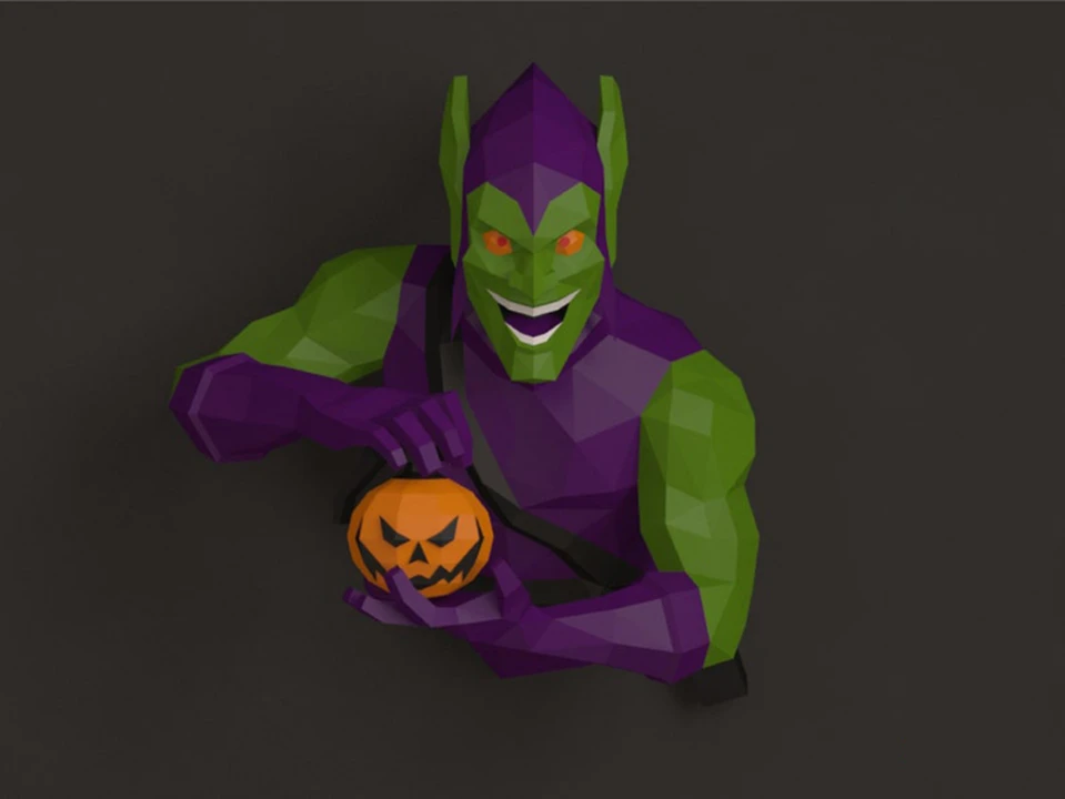 Green Goblin Papercraft Design with PDF templates to build by hand ...