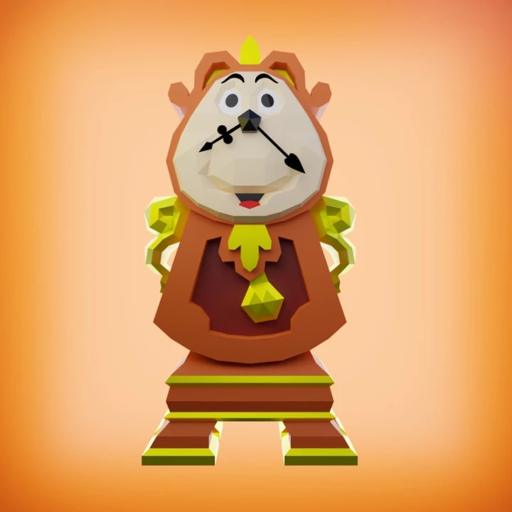 Papercraft Cogsworth template, beauty and the beast, din don, reloj ...