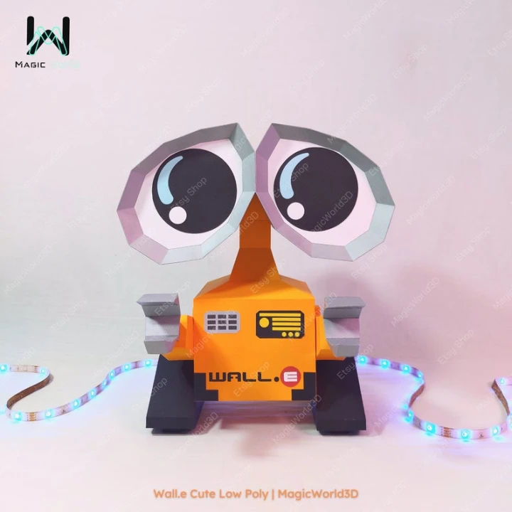 Cute Wall-E Low Poly, Papercraft, PDF template, Paper model, Sculpture ...