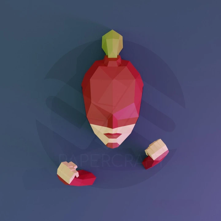 DIY lowpoly Papercraft, Captain Marvel, Lowpoly, Sculpture, DIY ...