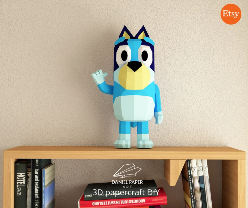 Bluey, Bluey and Bingo PDF Template, DIY 3d Model, FanArt, Paper ...