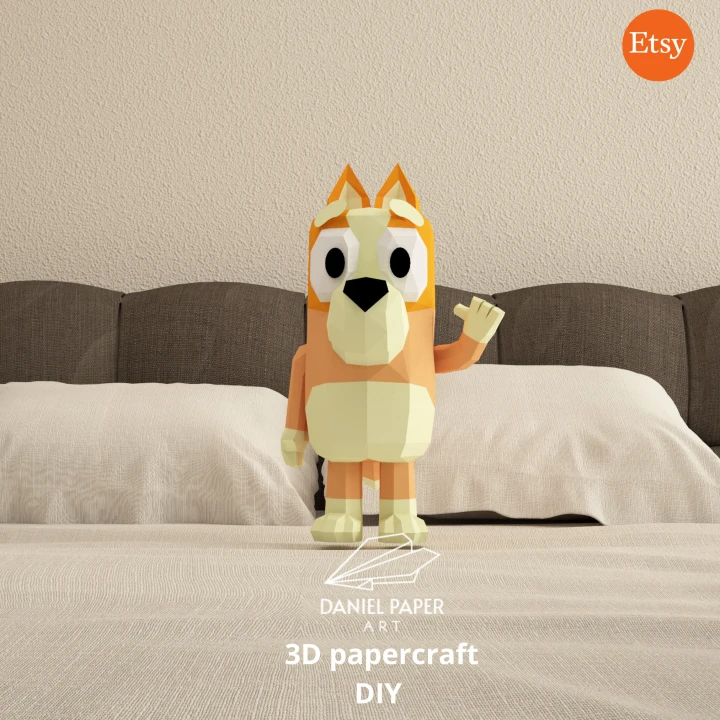 Bingo, Bluey and Bingo PDF Template, DIY 3d Model, FanArt, Paper ...