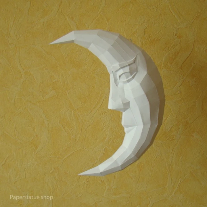 Moon face papercraft, Download and make Paper Moon, printable DIY pdf ...