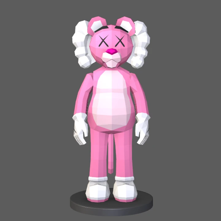 Kaws Pink Panther PDF Papercraft Templates, Paper Art and Craft for ...