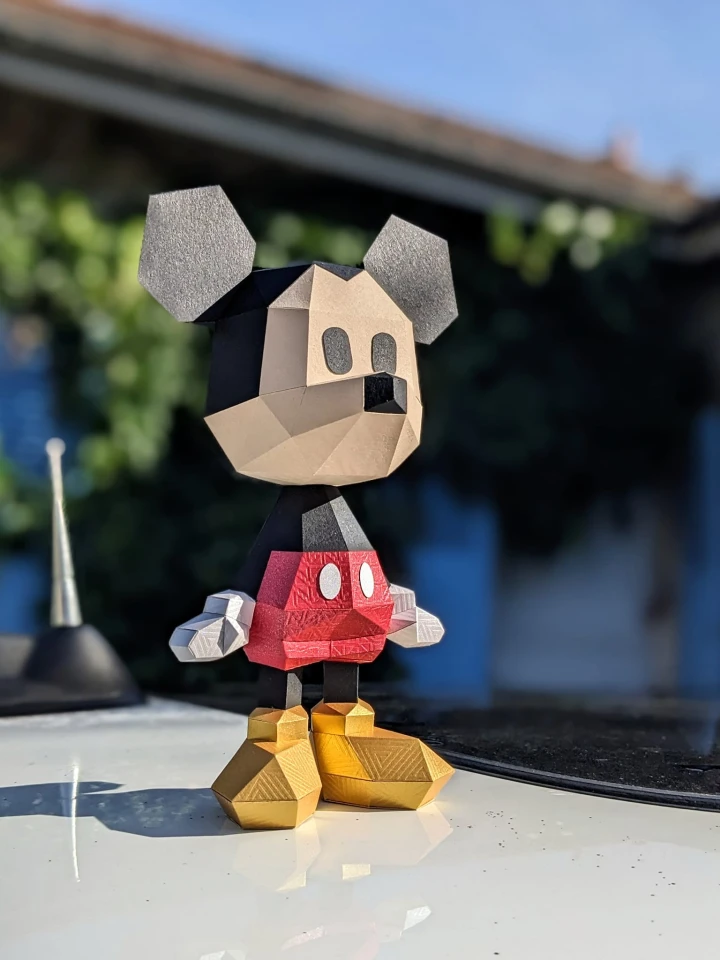 Mickey Mouse Chibi Papercraft, Lowpoly Papercraft, Fovea - Papercraft ...