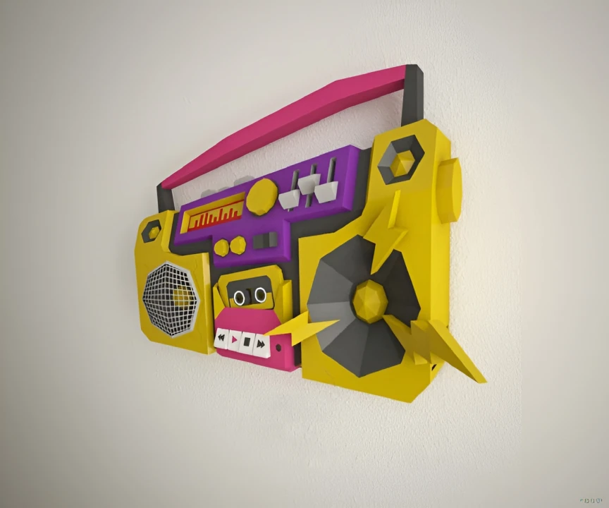 Radio Blaster Papercraft PDF, Template For office, Room, Decor, DIY ...