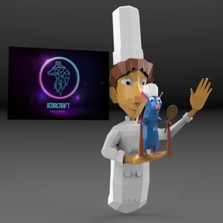 Ratatouille PDF Template, DIY 3d Model, FanArt, Paper Sculpture, Low ...