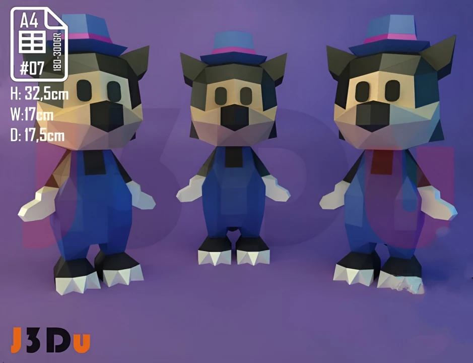 Big Bad Wolf Tiny (Fairy Tales) Papercraft PDF, Template For office, Room, Decor, DIY gift for ...