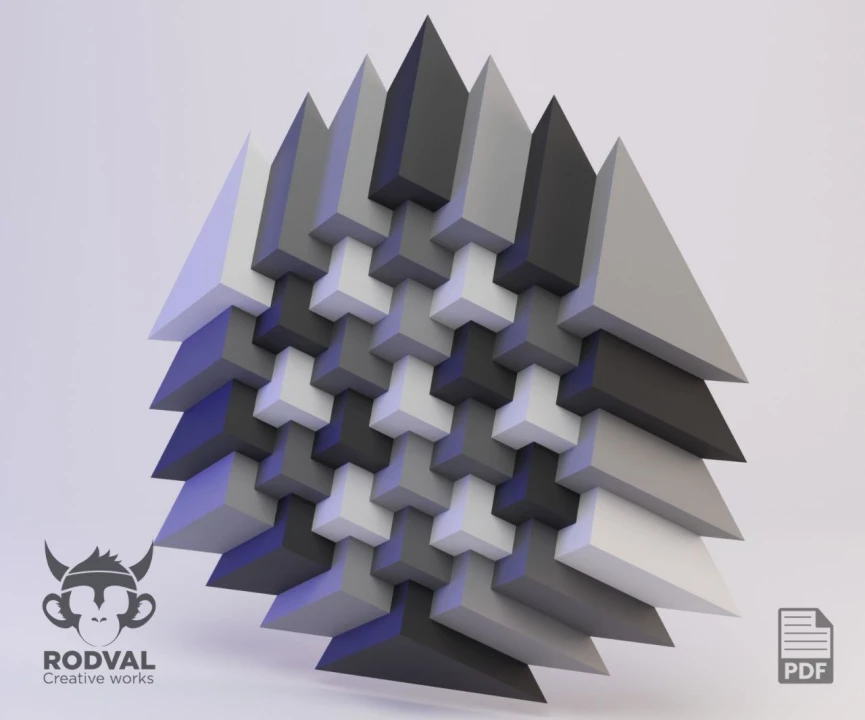 WALL PATTERN, Papercraft, Template, DIY, Paper, Low Poly, Cute, Kawaii ...