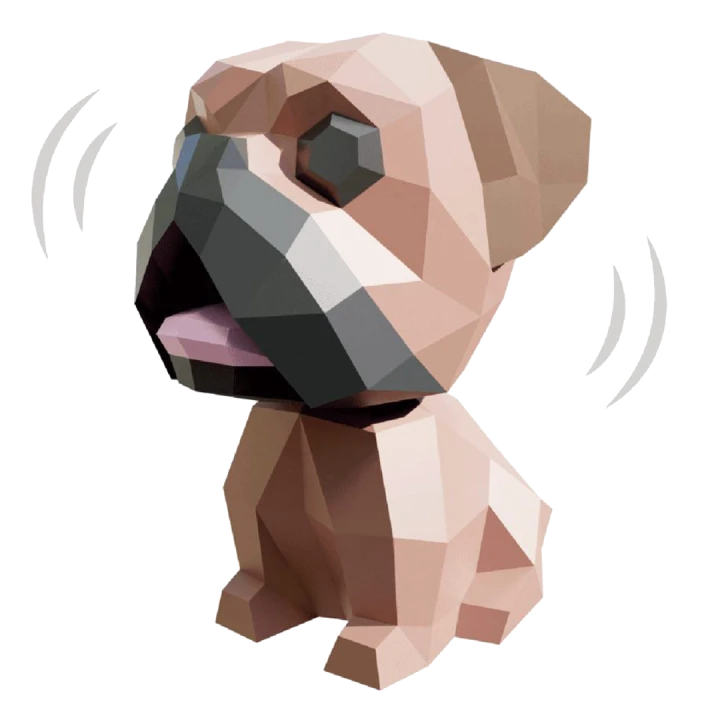 Wobble Molosse Papercraft, Lowpoly Papercraft, Fovea - Papercraft - Nonitt