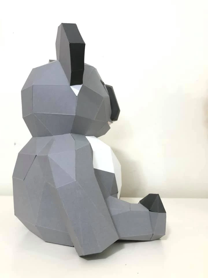 Koala Head papercraft. You get PDF digital file templates and ...