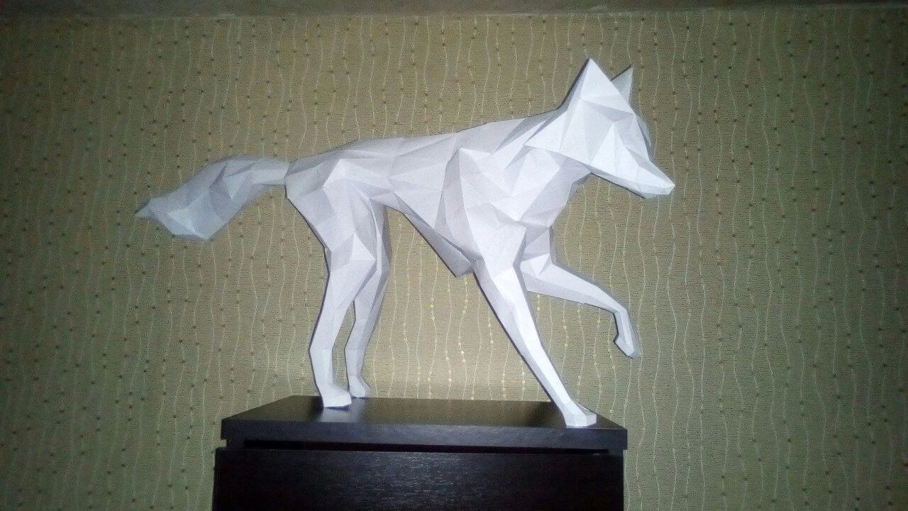 Fox Running PDF Template, Low Poly, Paper Sculpture, DIY, Pepakura ...