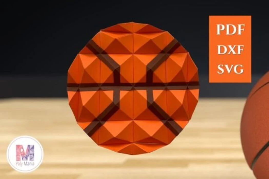 3D Basketball Frame Papercraft Template: Low Poly Sports Decor (Digital ...