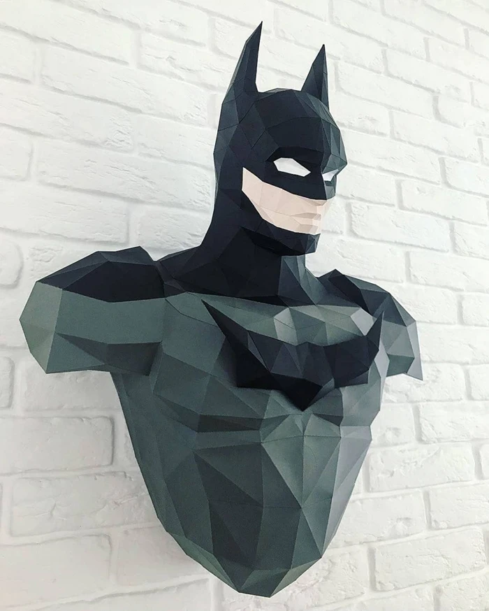 Batman Papercraft Hero, Paper Sculpture, Low Poly PDF Template, DIY ...