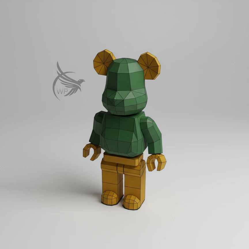 Bearbrick Low Poly Papercraft, Bear Paper Sculpture, Low Poly PDF ...