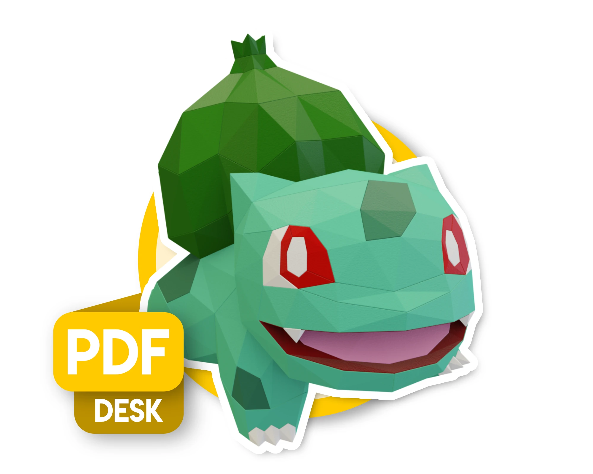 Bulbasaur Papercraft Template | DIY 3D Paper Sculpture | Pokémon ...