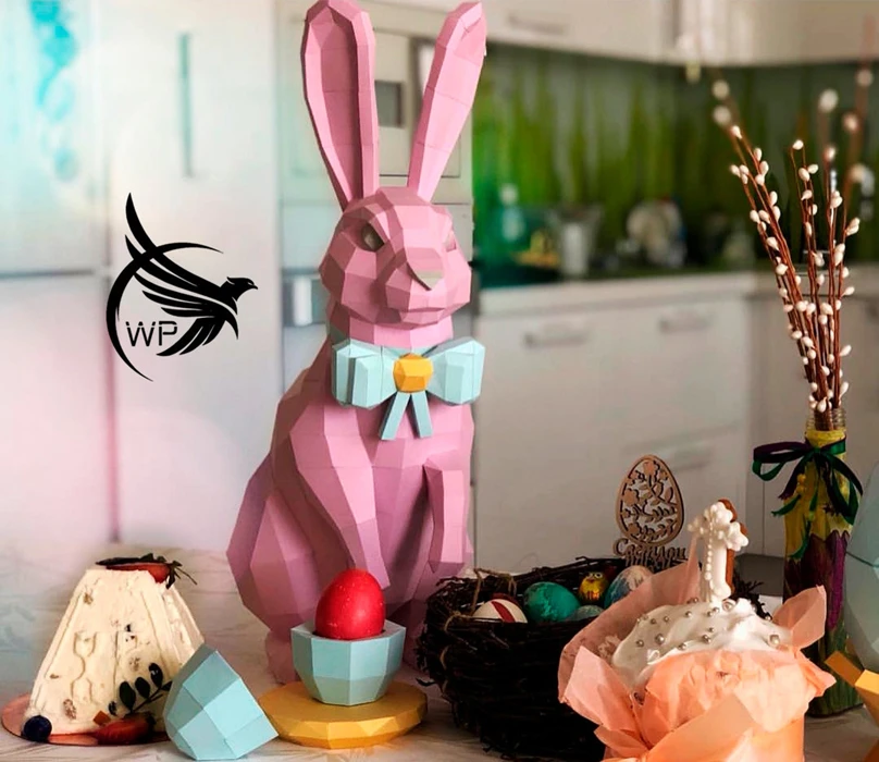 Easter Bunny Low Poly Papercraft, Paper Sculpture, Low Poly PDF ...