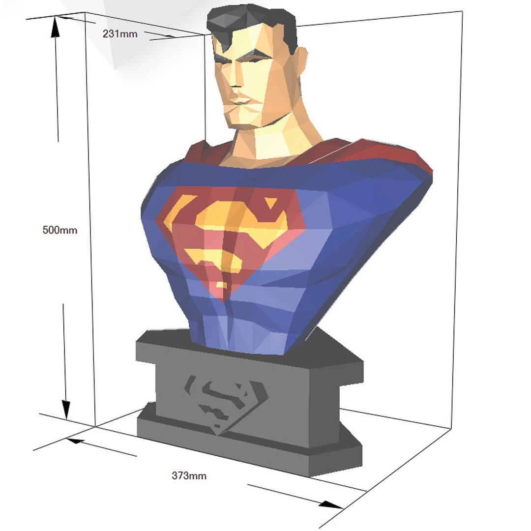 BUST SUPERMAN CLASSIC 90´S, Papercraft, Template, DIY, Paper, Low Poly ...