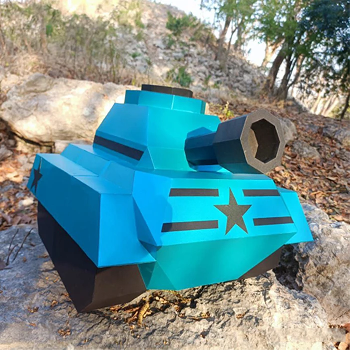 Cute Tank Papercraft, Template, PDF, DIY, Paper, Low Poly