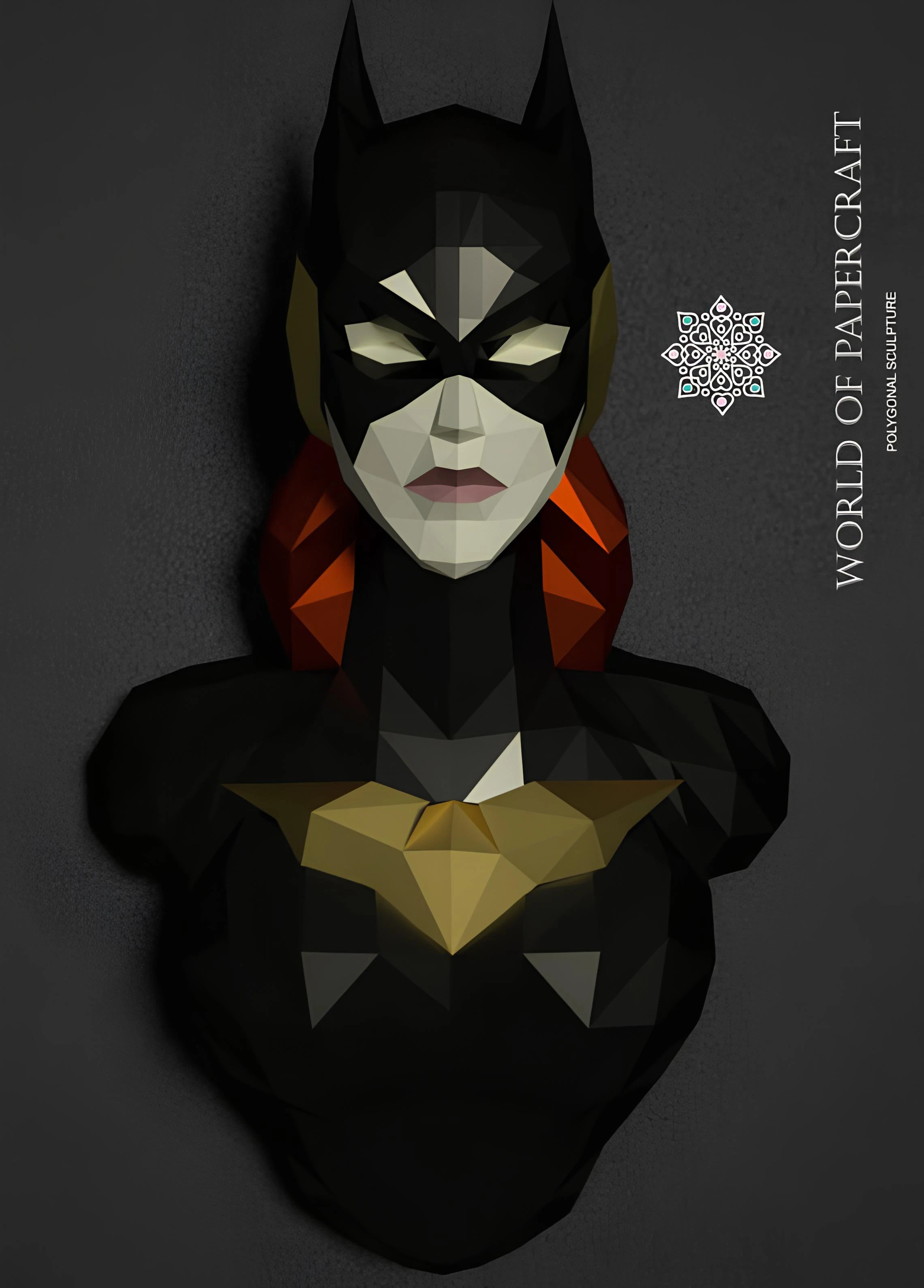 Batgirl (Barbara Gordon), Papercraft Hero, Paper Sculpture, Low Poly ...