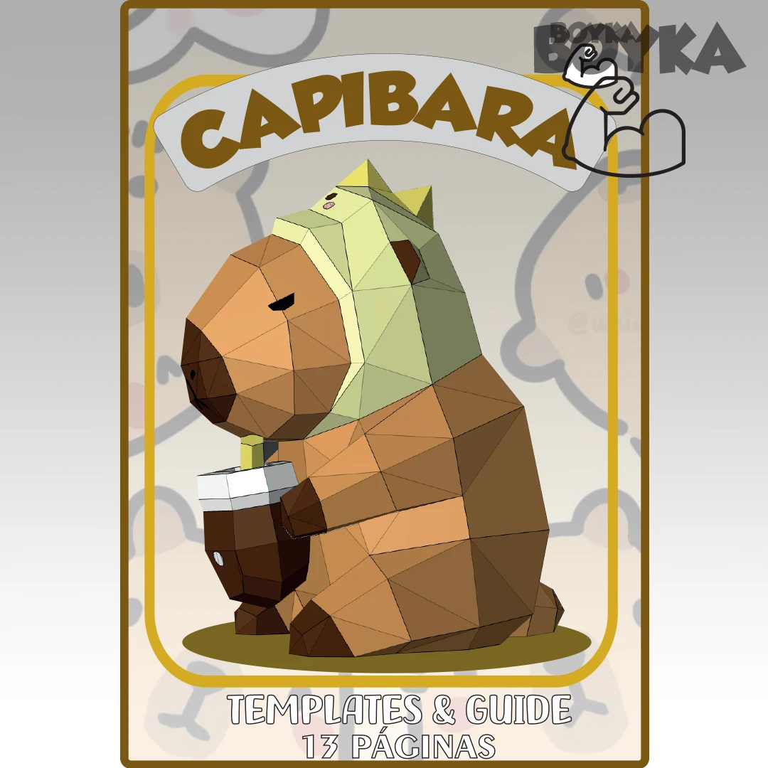 Fanart Capybara Hydrochoerus hydrochaeris Baby Kawaii Low Poly ...