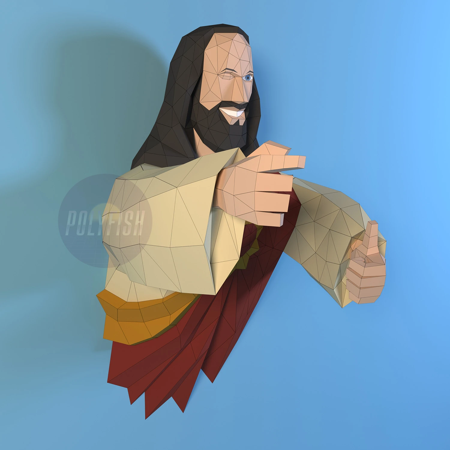 The Buddy Christ PDF Template, Low Poly, Paper Sculpture, DIY, Pepakura ...