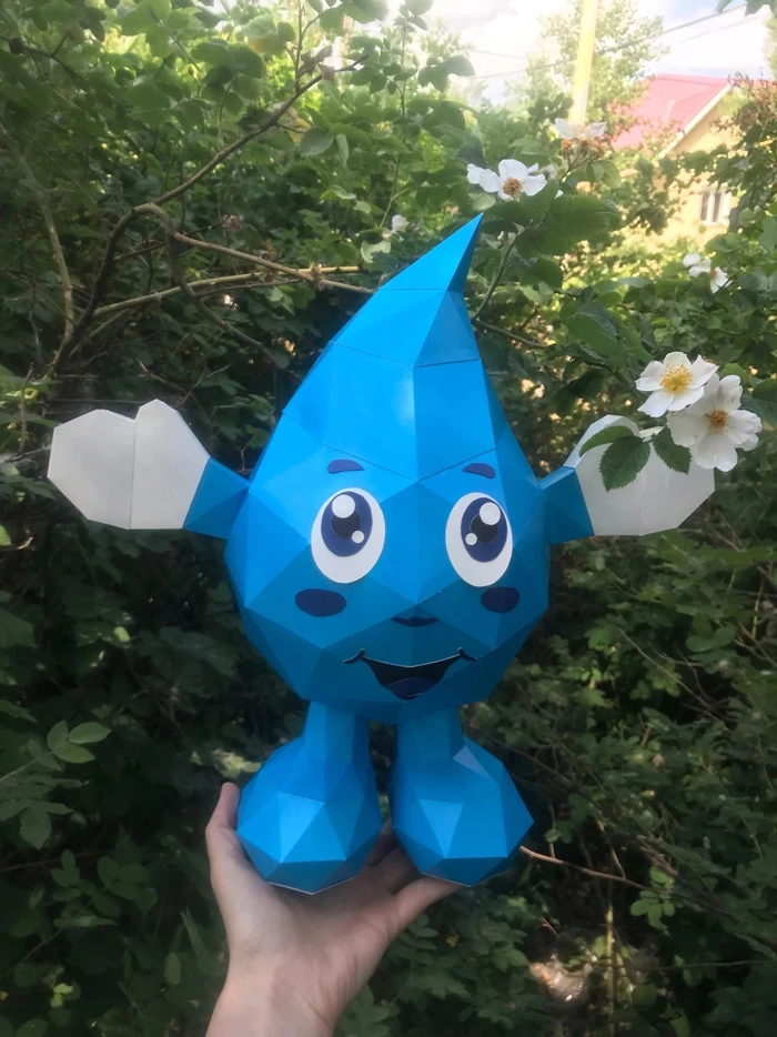 A Droplet Papercraft Template - Low Poly, Pepakura PDF, DIY Handmade ...