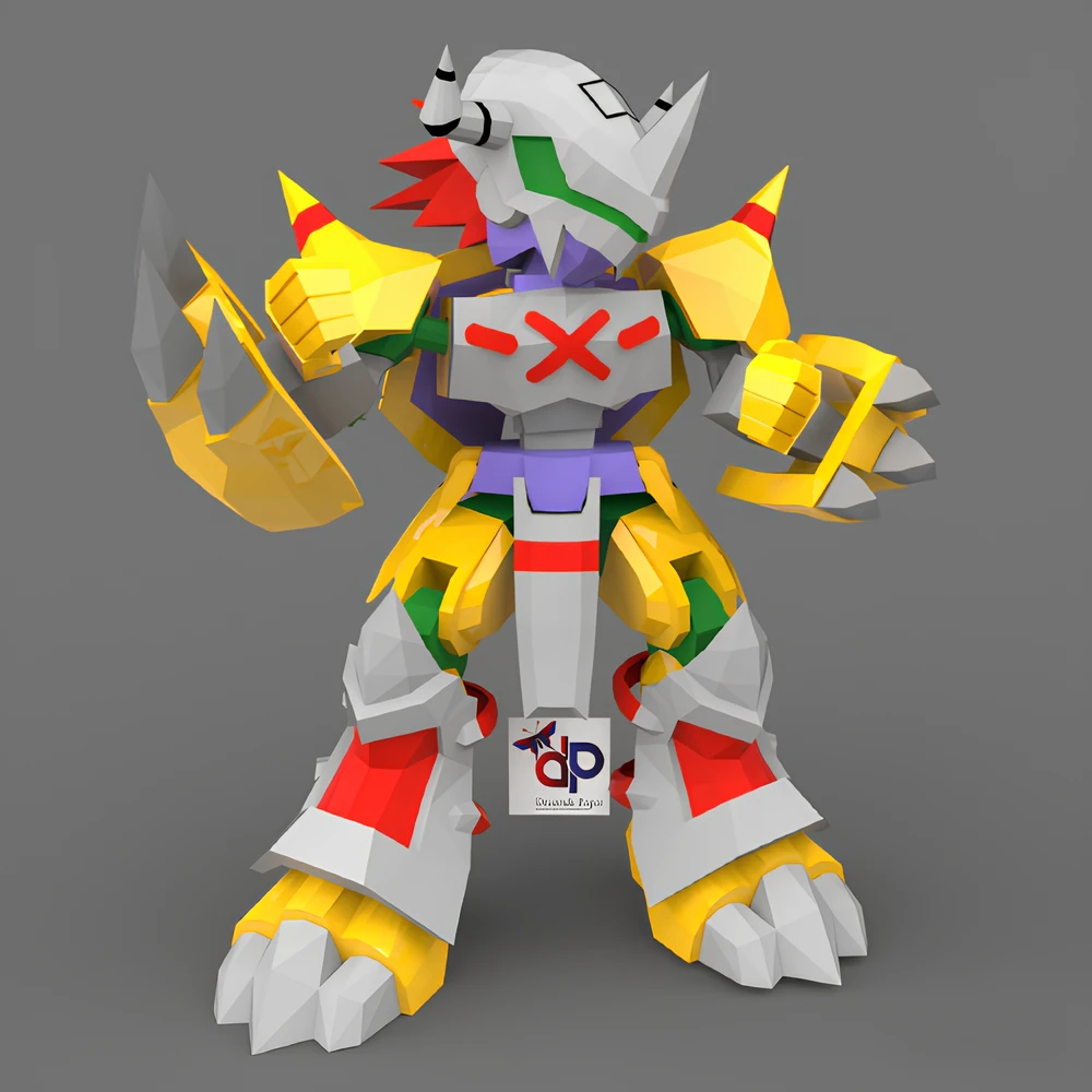 Digimon Adventure Wargreymon Chibi Papercraft , PDF Template, DIY 3d ...