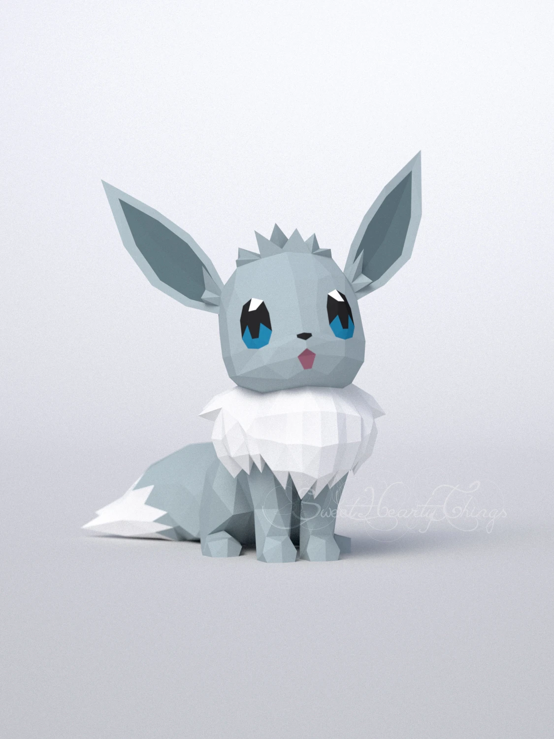 DIY 3d papercraft Pokemon Eevee Shiny PDF Templates Low Poly ...