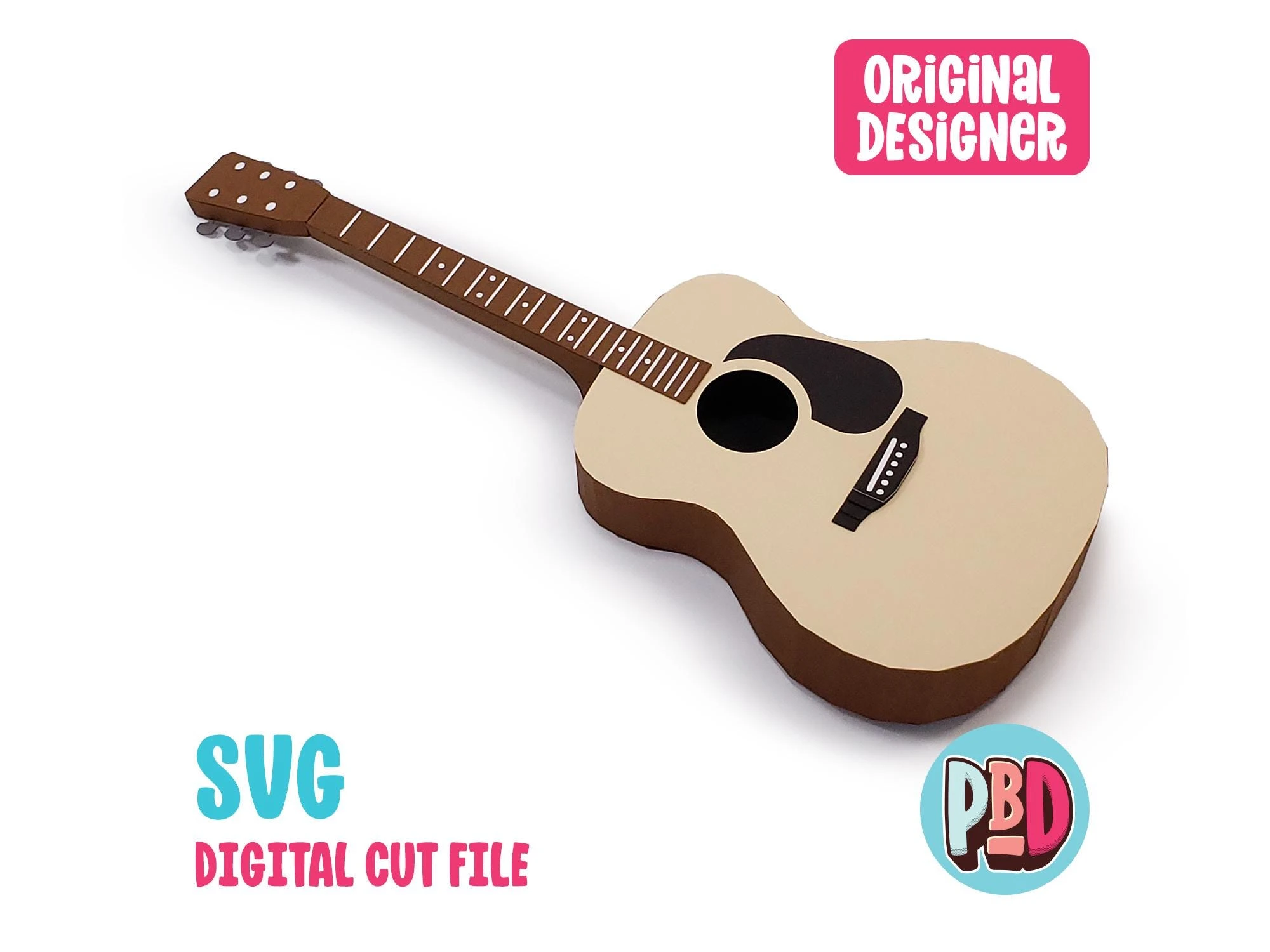 Acoustic Guitar 3D Papercraft PDF