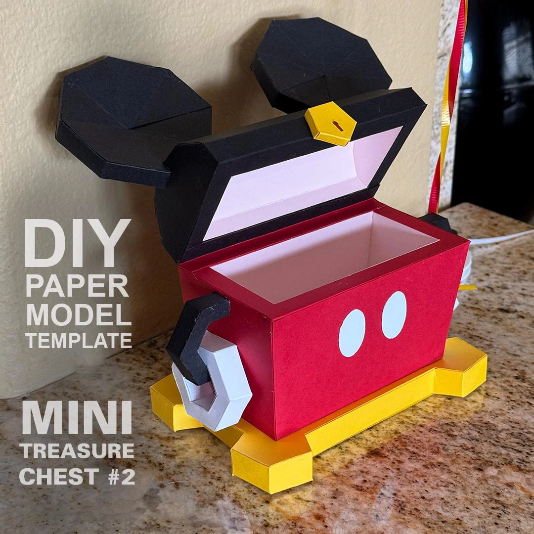 Mini Treasure Chest #2 - DIY Polygonal Paper Art Model Template, Paper ...