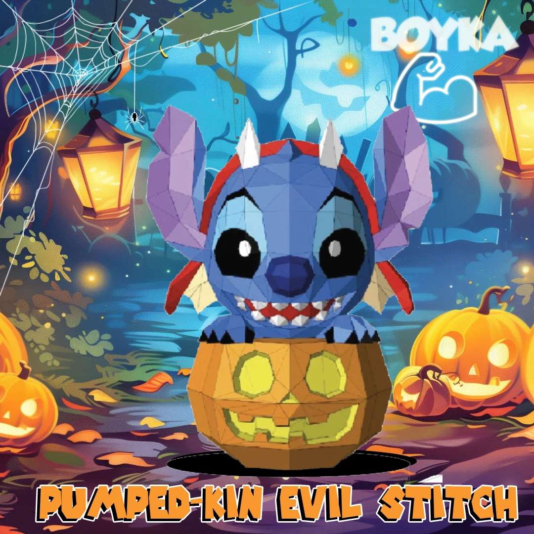 Pumped-kin Evil Stitch Baby Kawaii Low Poly Papercraft Templates Gift ...