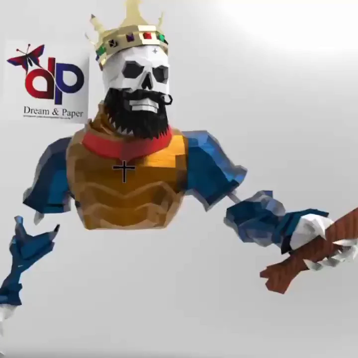 Skull King, Calavera Rey half body skeleton wall hanging Papercraft ...