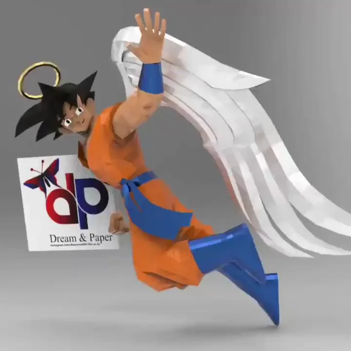 Dragon Ball Son Goku With Wing Papercraft , PDF Template, DIY 3d Model ...