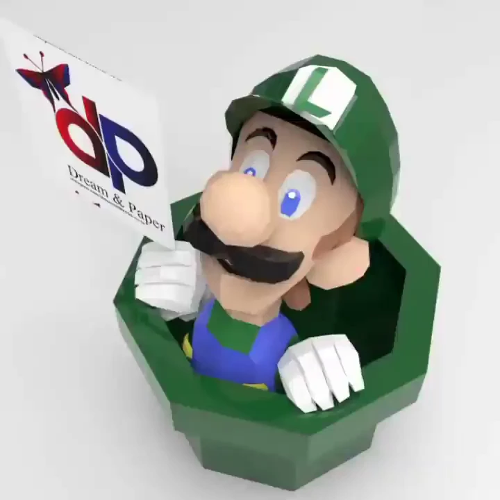 Luigi in tube Papercraft , PDF Template, DIY 3d Model, FanArt, Paper ...