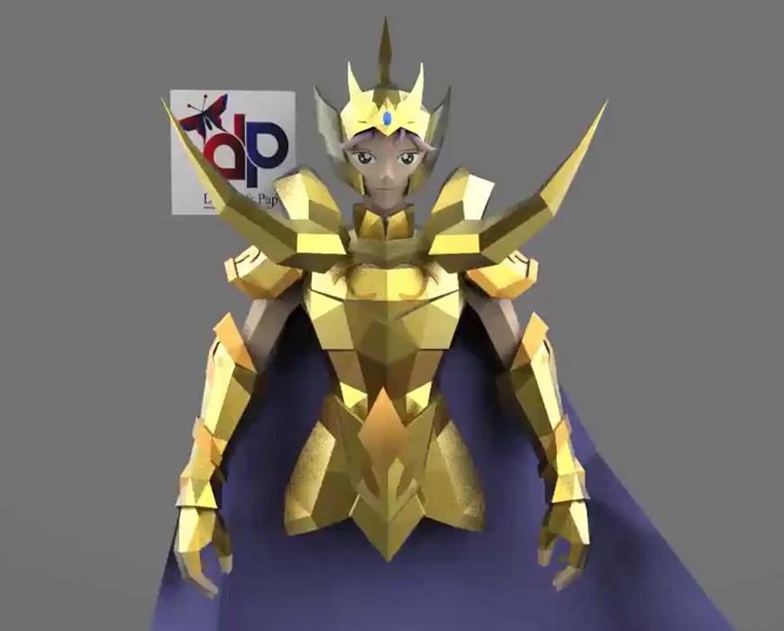 Saint Seiya Aries Mu half wall hanging Papercraft , PDF Template, DIY ...