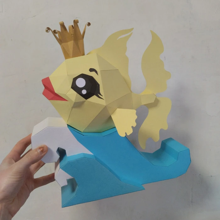 Fish Papercraft Template - Low Poly, Pepakura PDF, DIY Handmade, Home ...