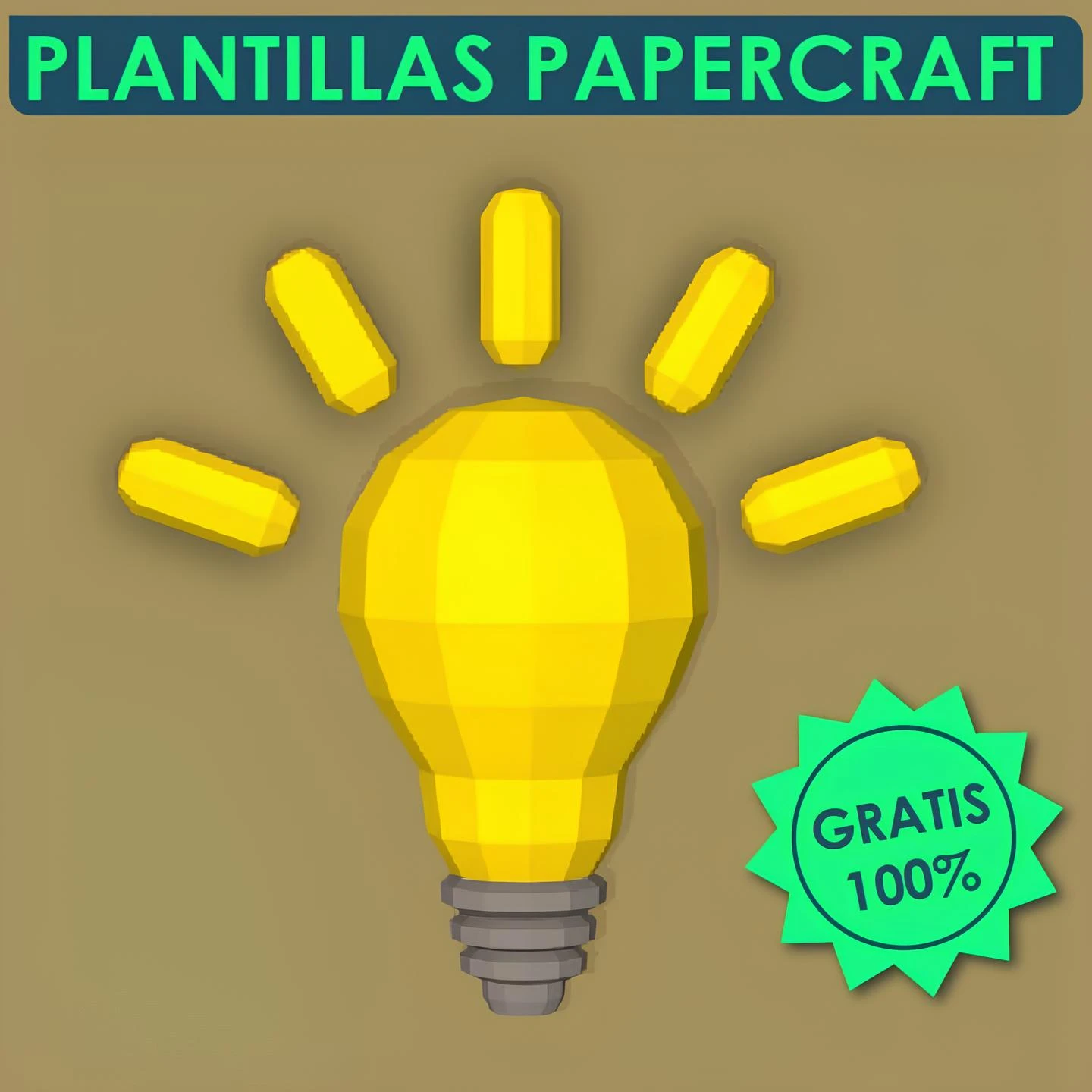 Light Bulb 3D Papercraft Templates, PDF Templates, Paper Art, 3D Design ...