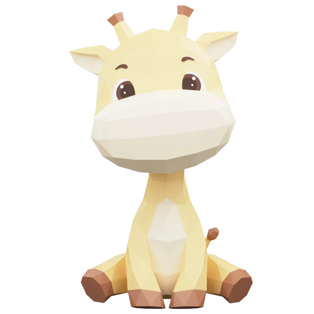 Giraffe 3d paper craft template PDF | 3d paper craft giraffe DIY ...