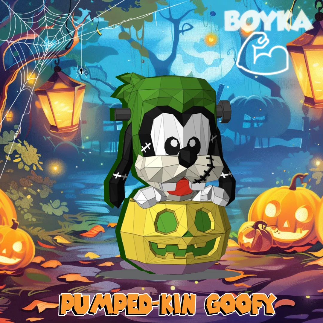 Pumped-kin Goofy Dog Baby Kawaii Low Poly Papercraft Templates Gift DIY ...