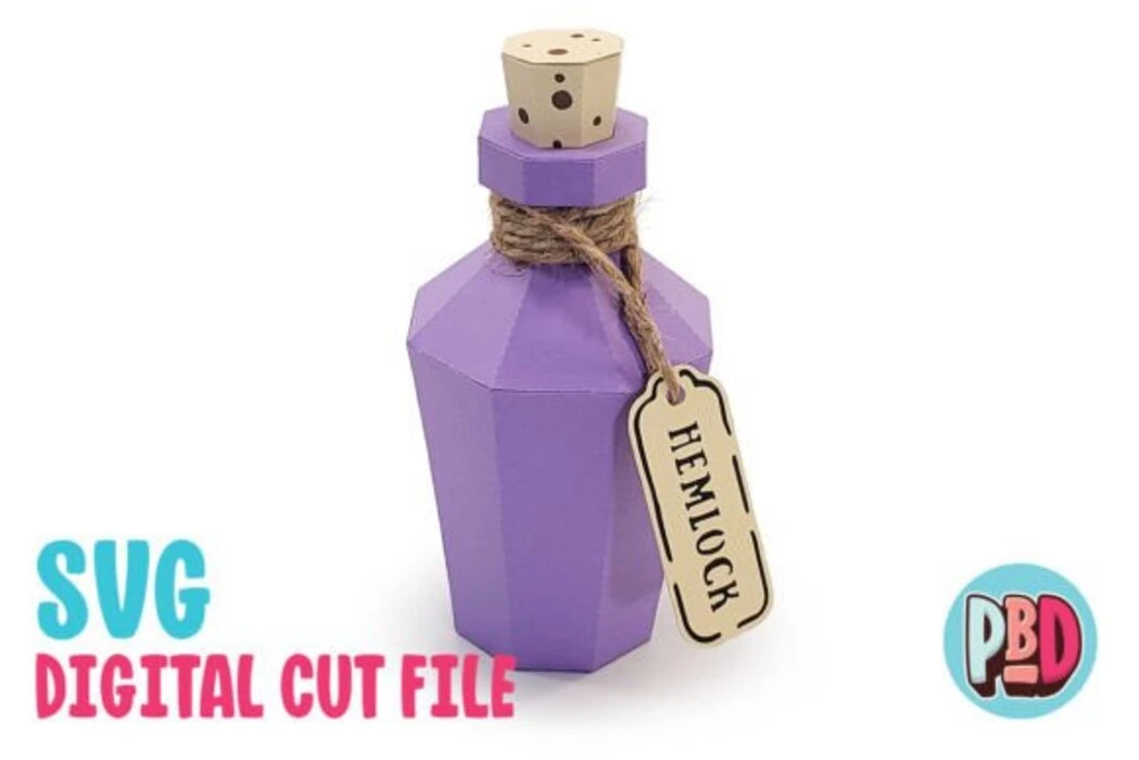 Hemlock Potion 3D Papercraft SVG