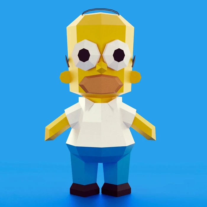 Homer Simpson 3D Digital Template PDF | DIY Papercraft | The Simpsons ...