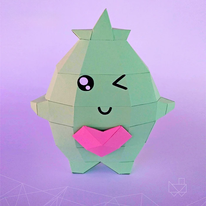 Little Creature Hope 3D Decor Low poly Papercraft, DIY, PDF