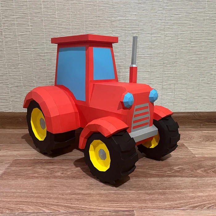 Farm Tractor/ DiY Craft/ Template PDF/ Low Poly/ Papercraft/ 3D Tractor ...