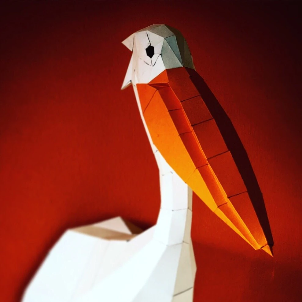 DIY Paper Pelican 3D, Papercraft sculpture, Paper craft model, Low poly ...
