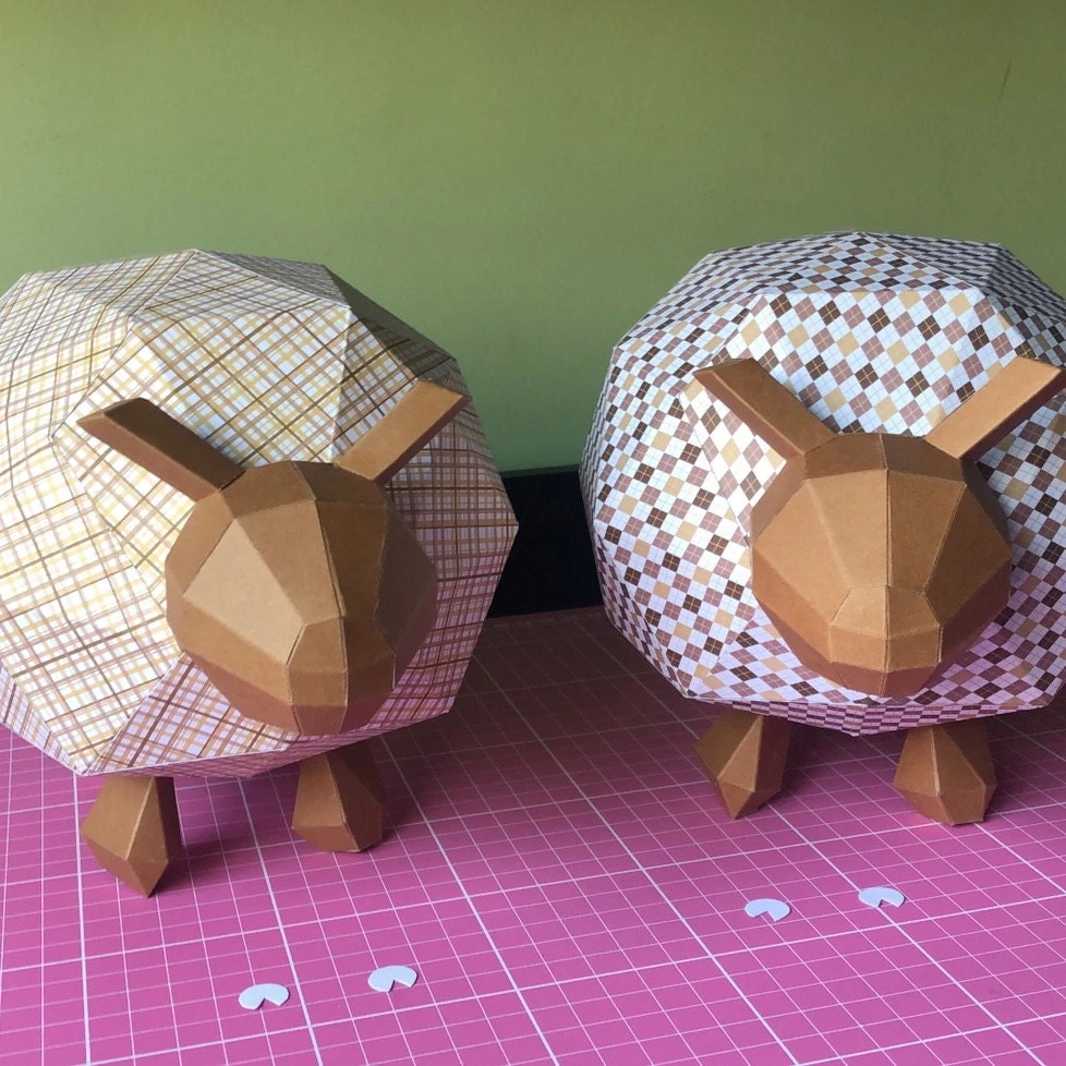 Papercraft Sheep, Paper Model lamb, 3D low poly sculpture Ram, PDF ...