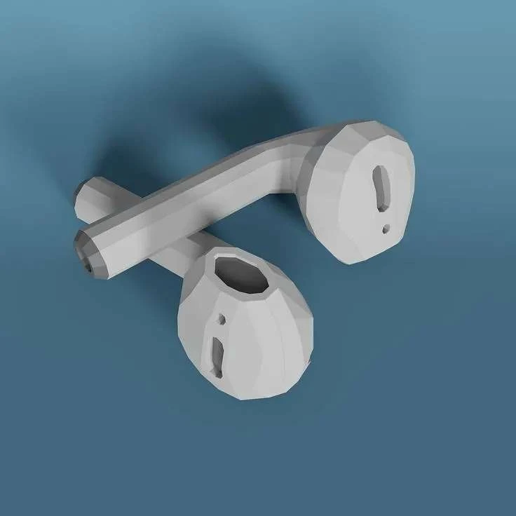 DIY Wireless Earbuds Papercraft Template Low Poly 3D Technology Model ...
