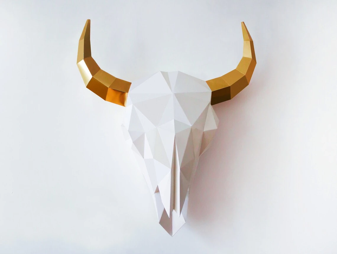 Bison Papercraft, 3D Paper Craft, Bison Sculpture, DIY 3D Wallart, Low ...