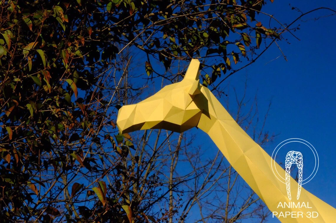 Giraffe XXL Papercraft, 3D Papercraft - Build Your Own Low Poly Paper ...